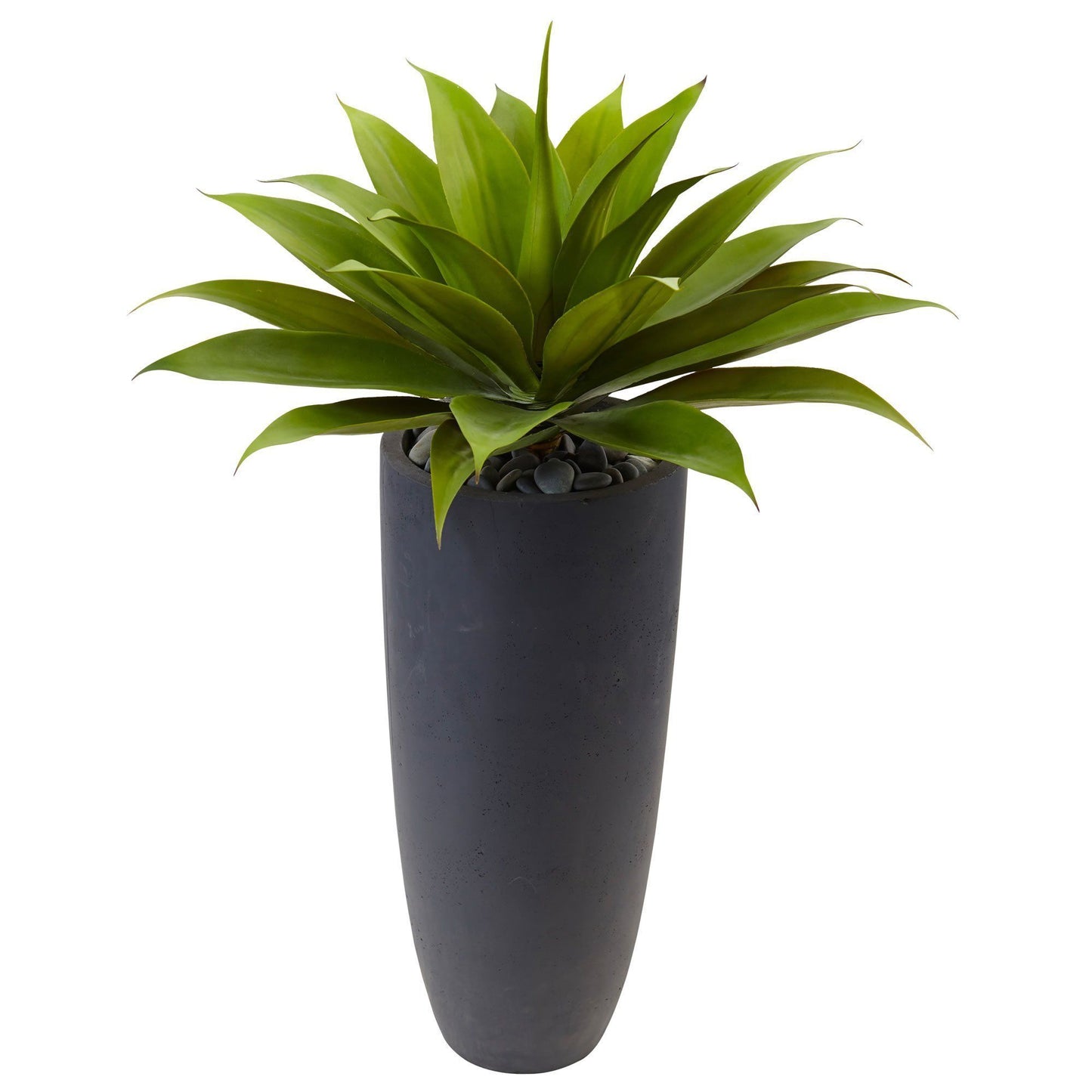 Agave in Gray Cylinder Planter | Nearly Natural