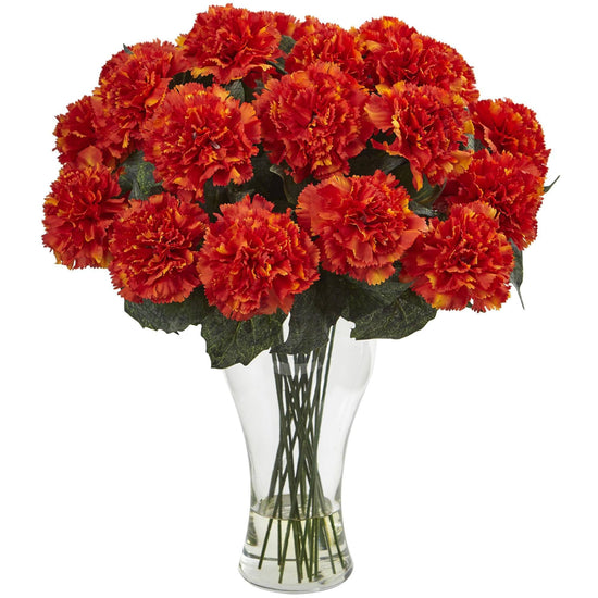Blooming Carnation Arrangement w/Vase 1403 Nearly Natural