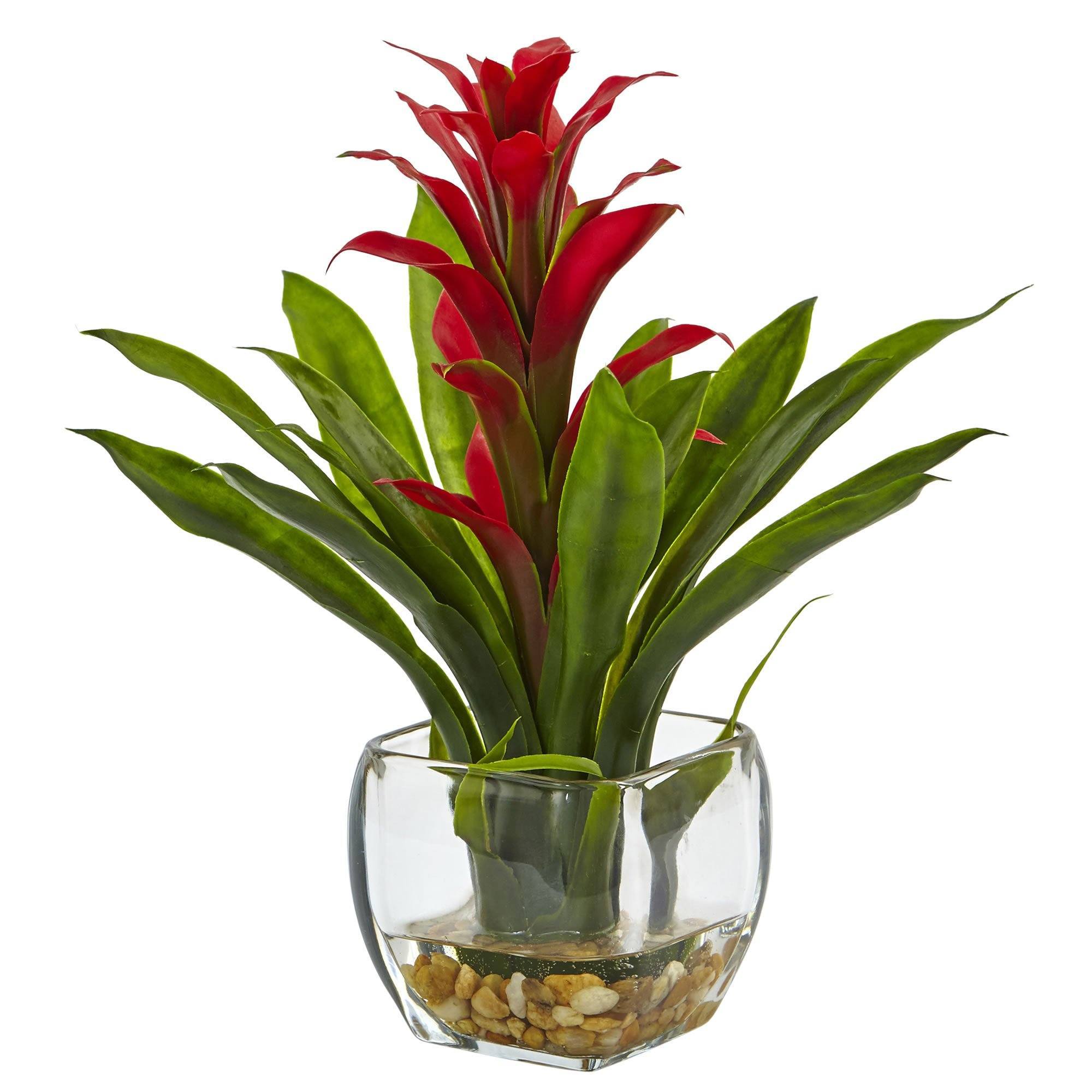 Bromeliad with Vase Arrangement 6897 Nearly Natural