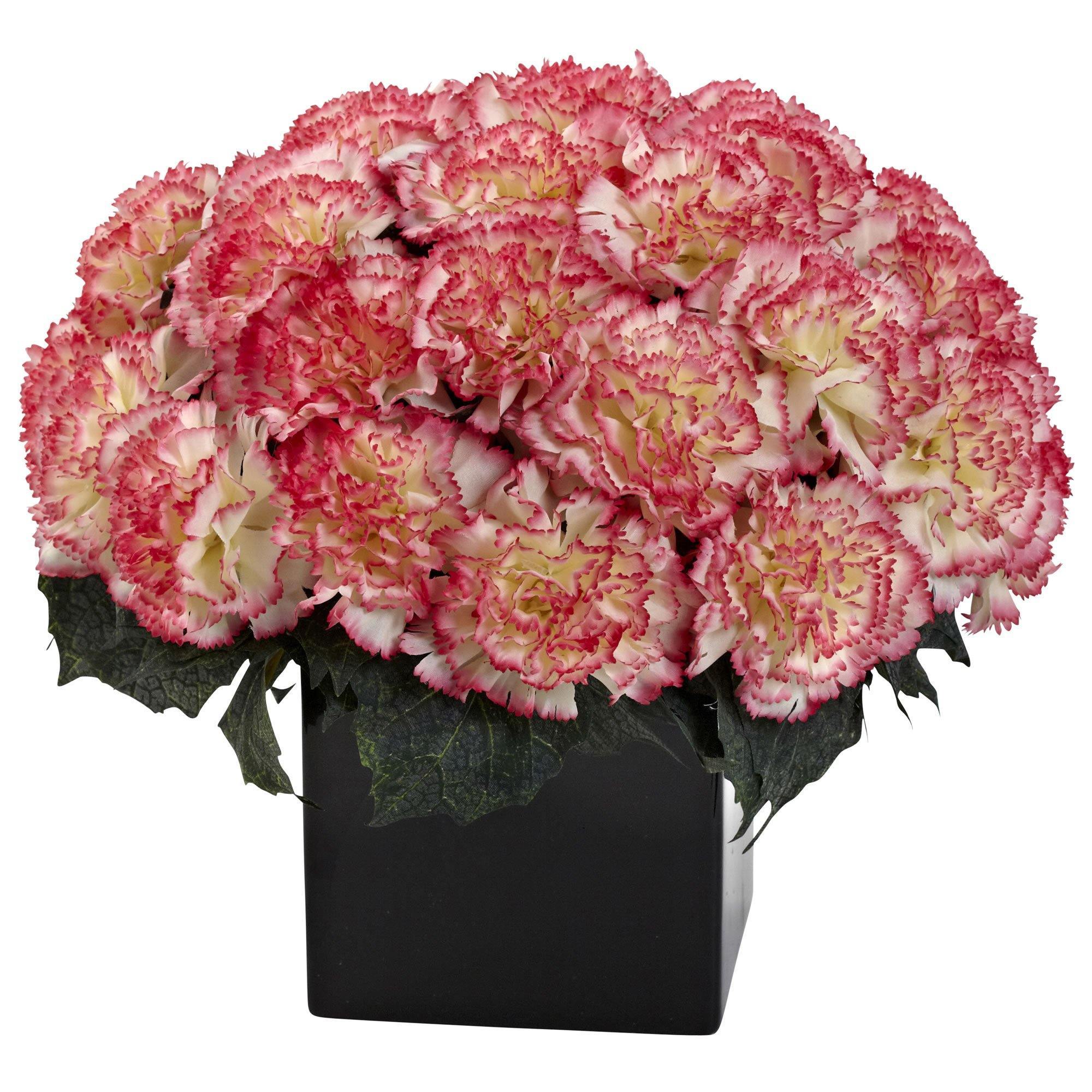 Carnation Arrangement w/Vase 1372 Nearly Natural