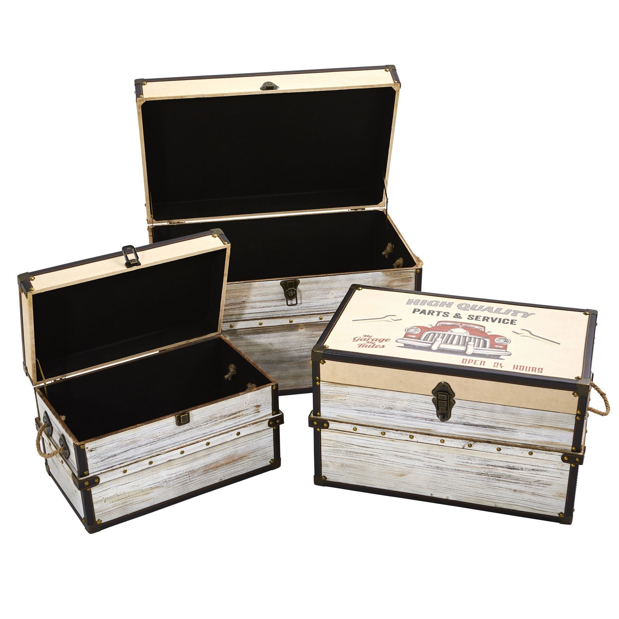 Classic Car Collection Trunk and Storage Boxes (Set of 3) | Nearly Natural