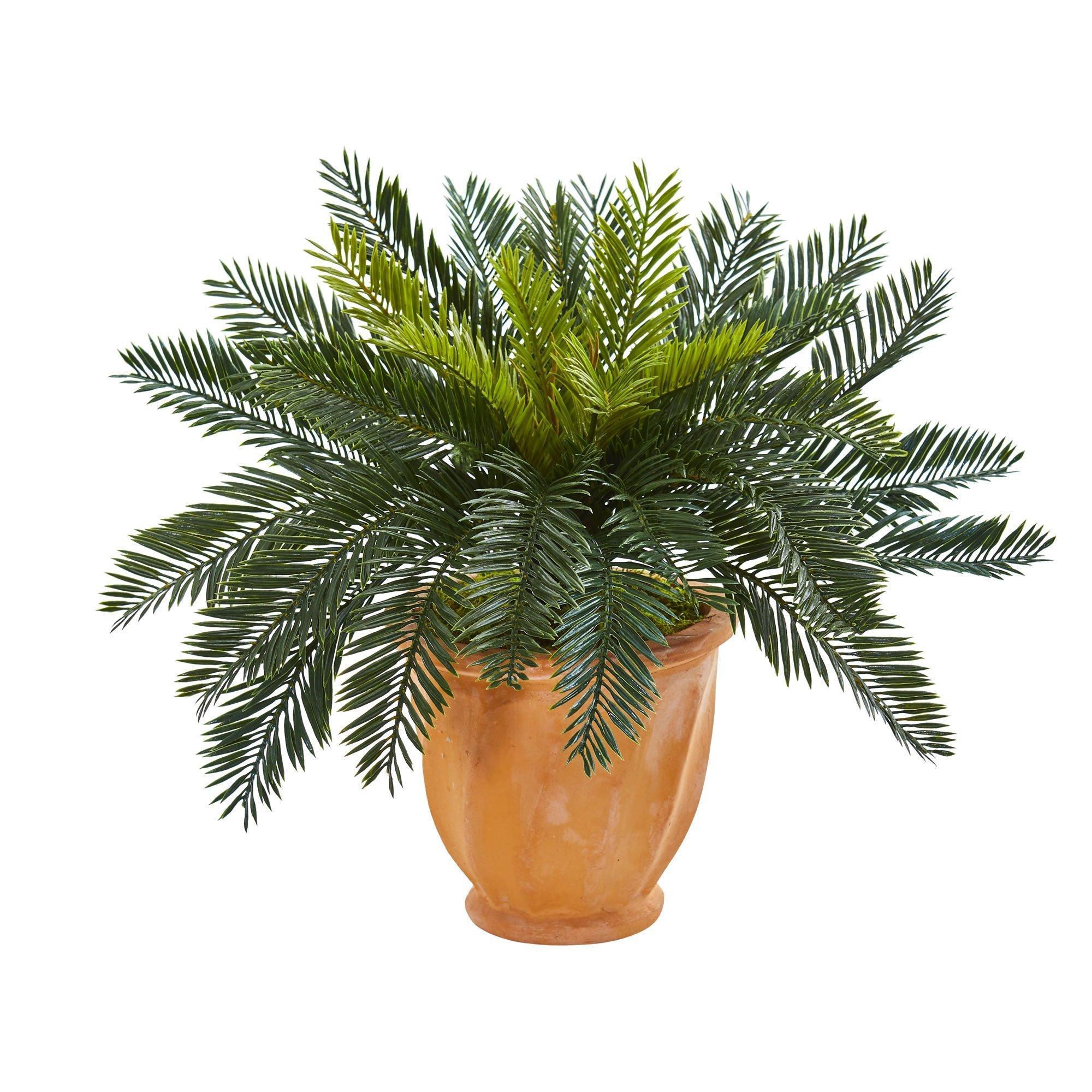 Cycas Artificial Plant in Terracotta Planter | Nearly Natural