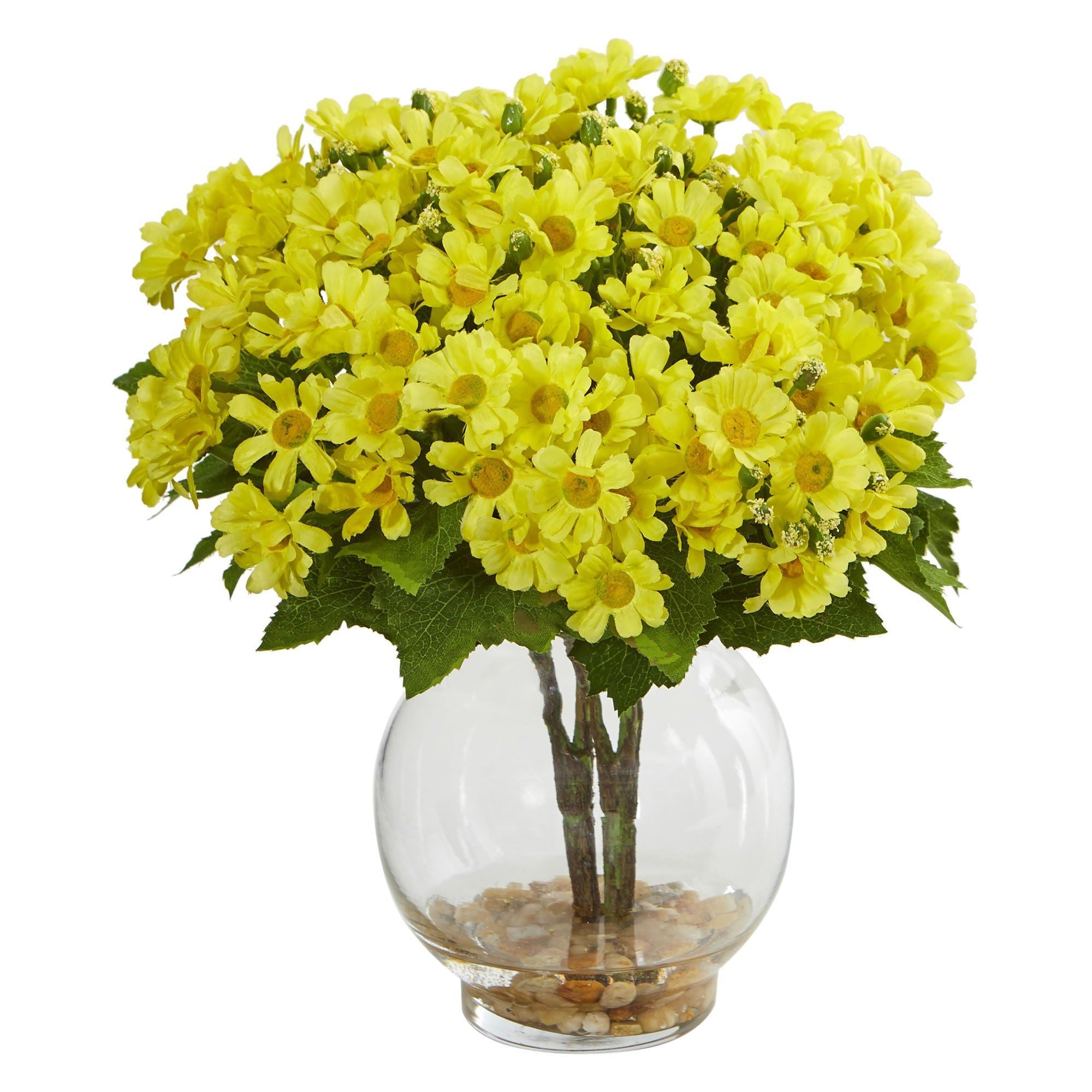 Daisy Artificial Arrangement in Fluted Vase 1839 Nearly Natural