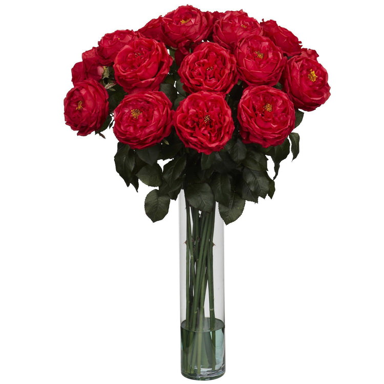 Fancy Rose Silk Flower Arrangement 1219 Nearly Natural