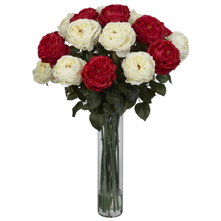 Fancy Rose Silk Flower Arrangement 1219 Nearly Natural