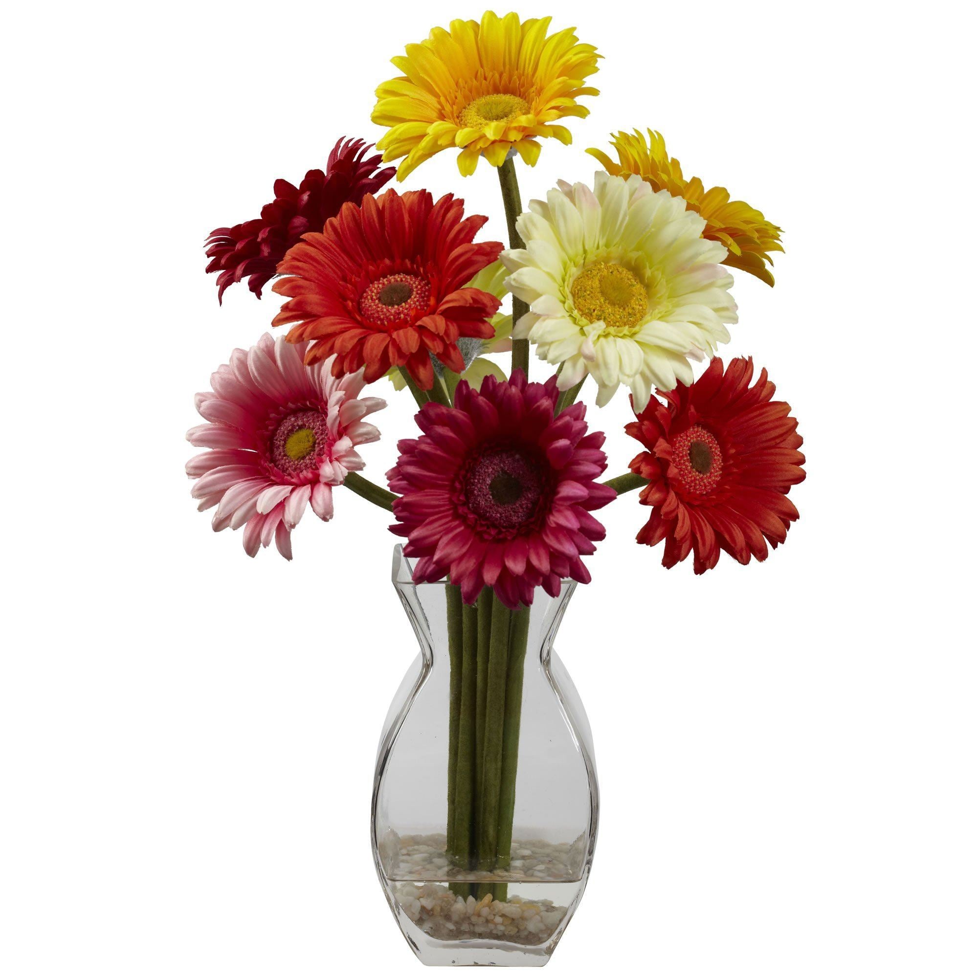 Gerber Daisy w/Vase Arrangement 1297 Nearly Natural