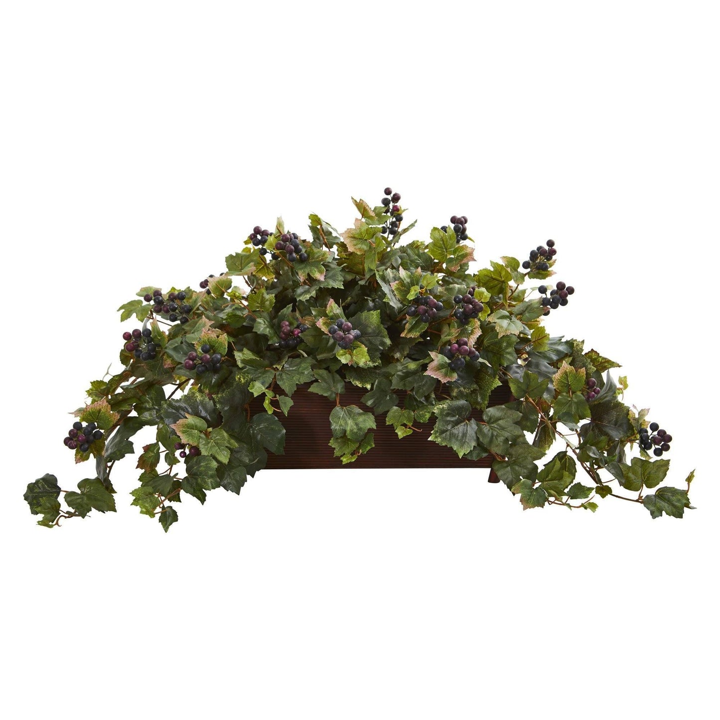 Grape Leaf Artificial Plant in Decorative Planter | Nearly Natural