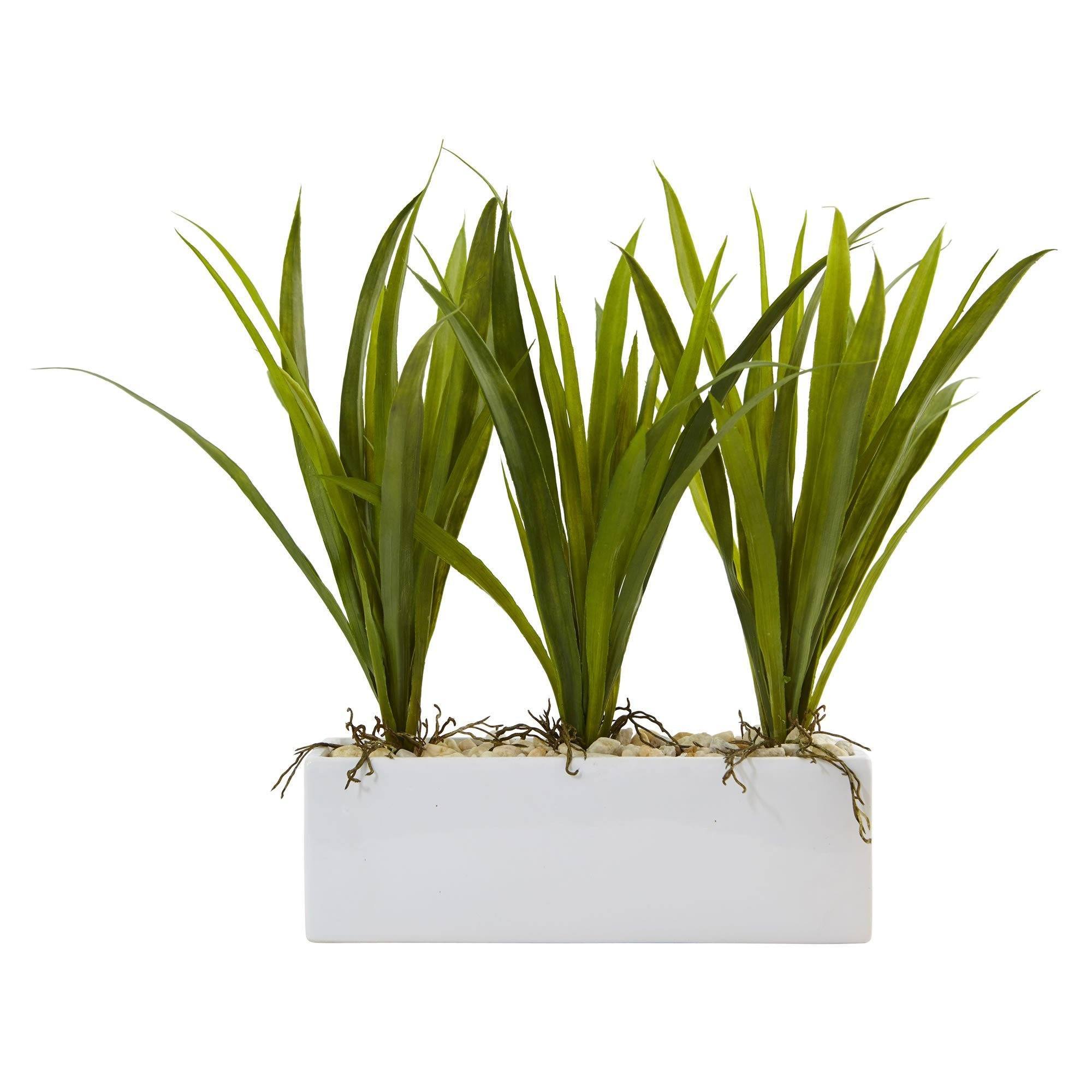 Grass in Rectangular Planter | Nearly Natural