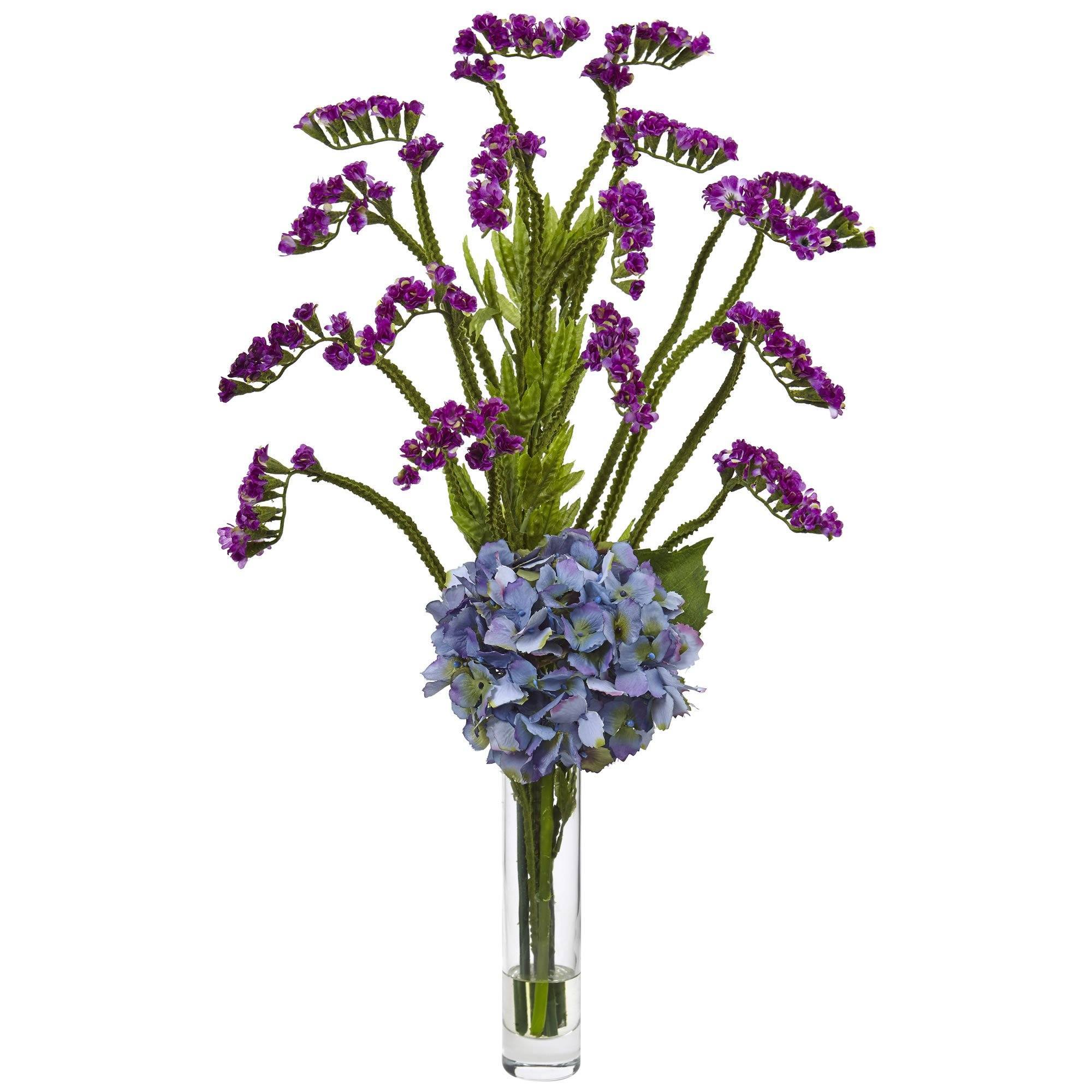 Hydrangea and Statice Bud Arrangement 1422 Nearly Natural