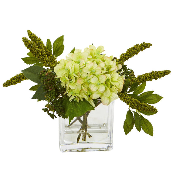 Hydrangea Artificial Arrangement in Vase (Set of 2) 4314-S2 Nearly Natural