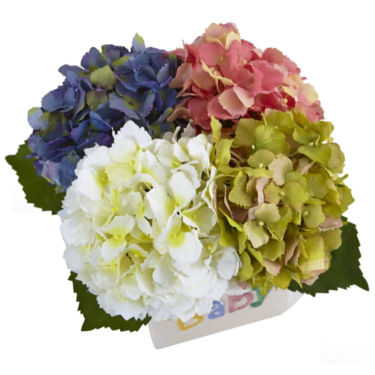 Hydrangea in New Baby Ceramic 1448 Nearly Natural