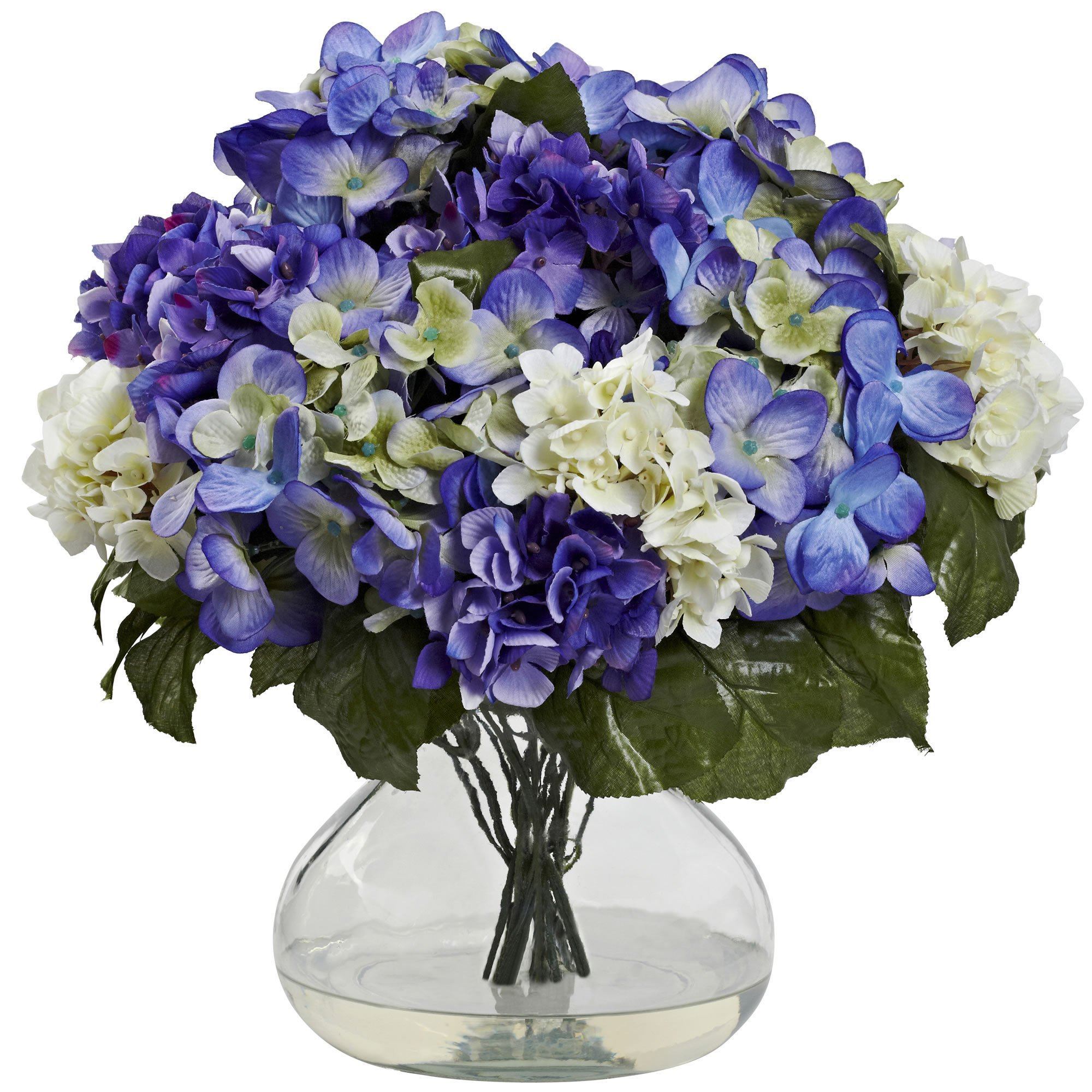 Hydrangea w/Large Vase 1387 Nearly Natural