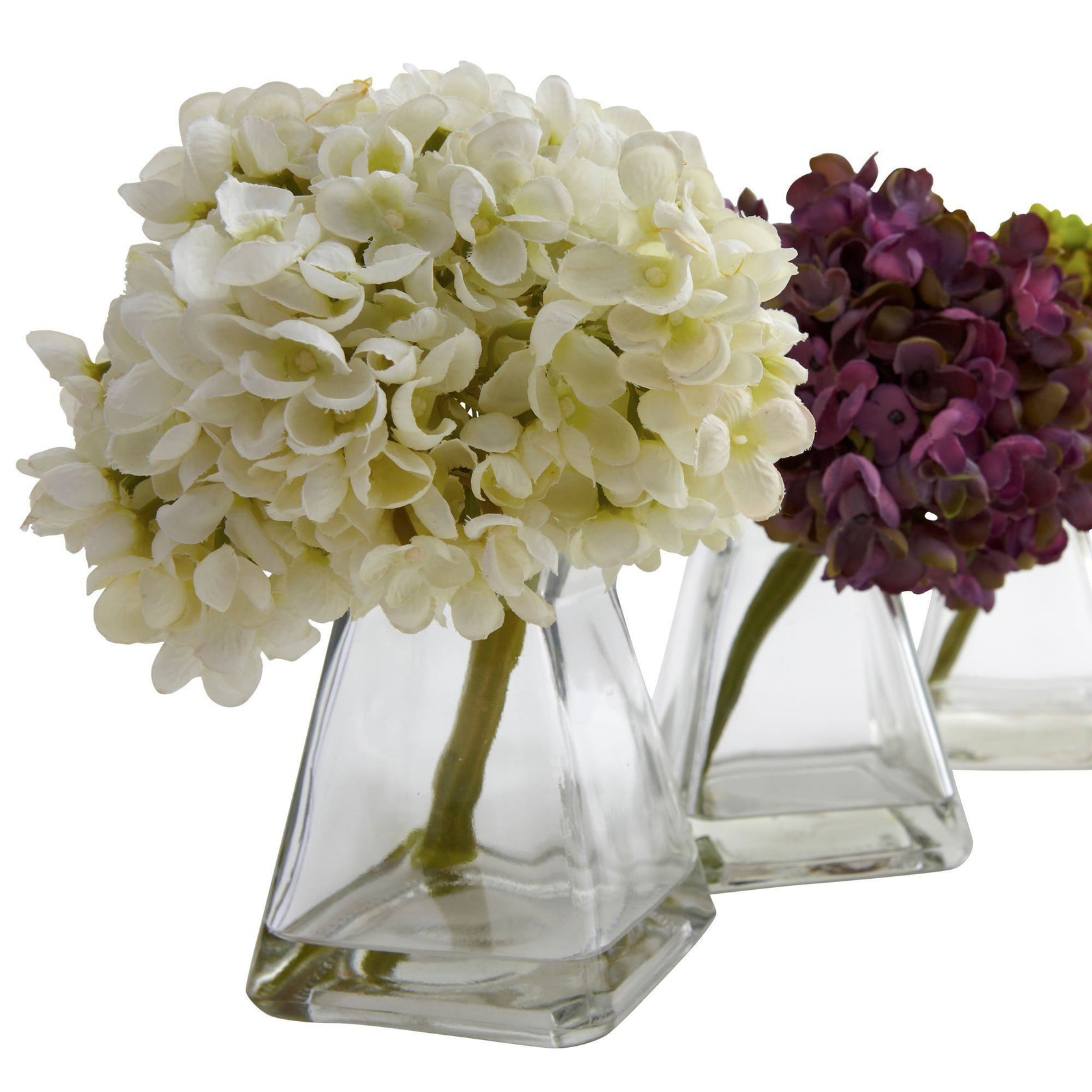 Hydrangea w/Vase (Set of 3) | Nearly Natural