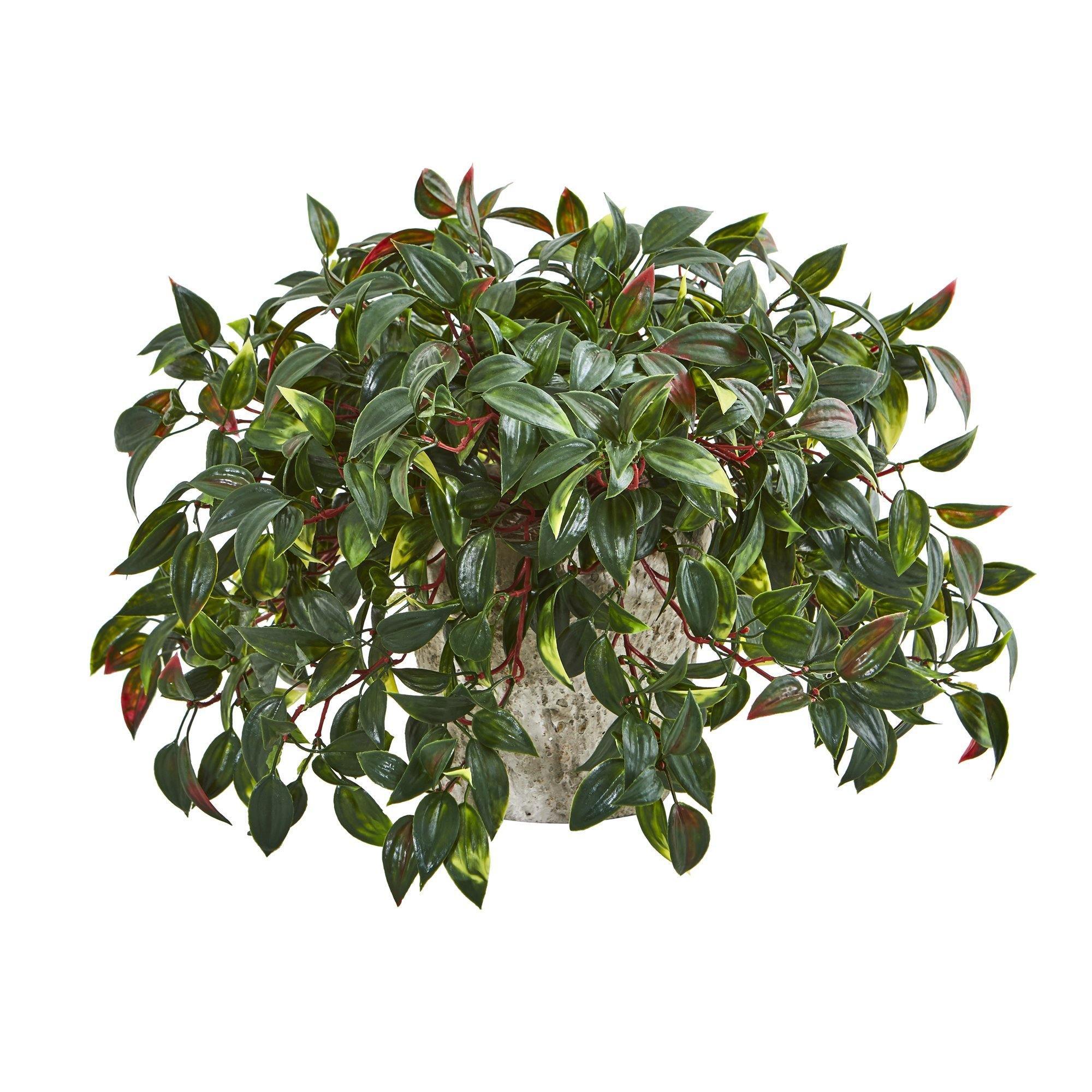 Mini Melon Artificial Plant in Weathered Planter UV Resistant (Indoor ...