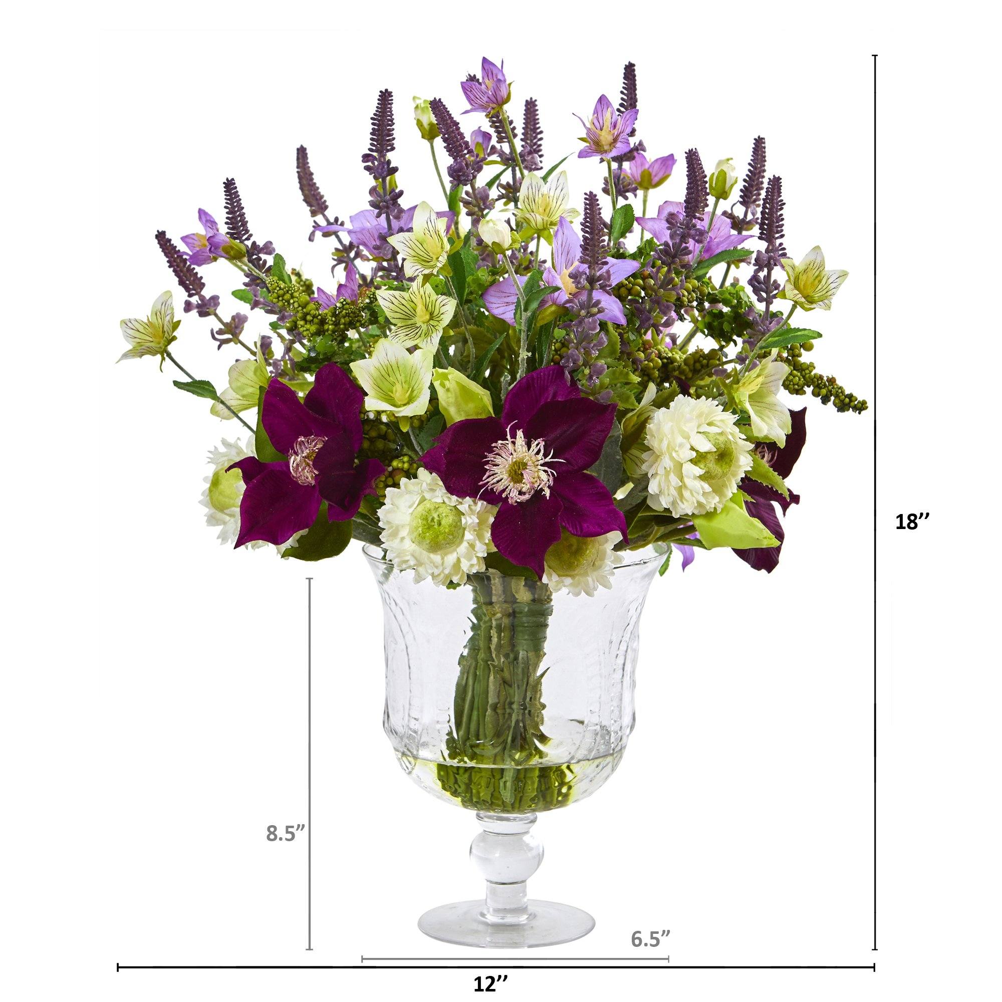 Mixed Flower Artificial Arrangement in Royal Urn | Nearly Natural