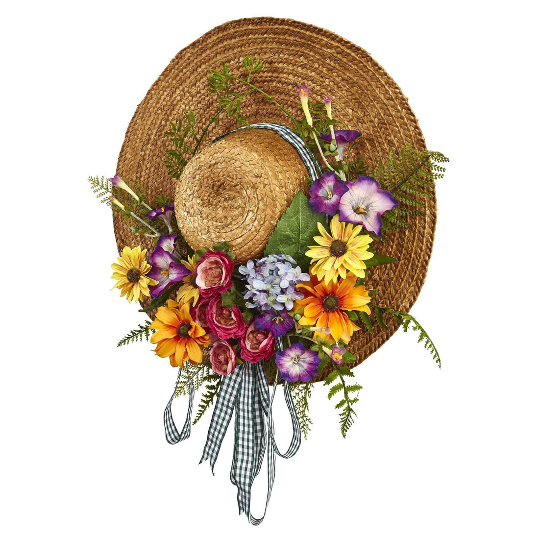 Mixed Flower Hat Wreath | Nearly Natural
