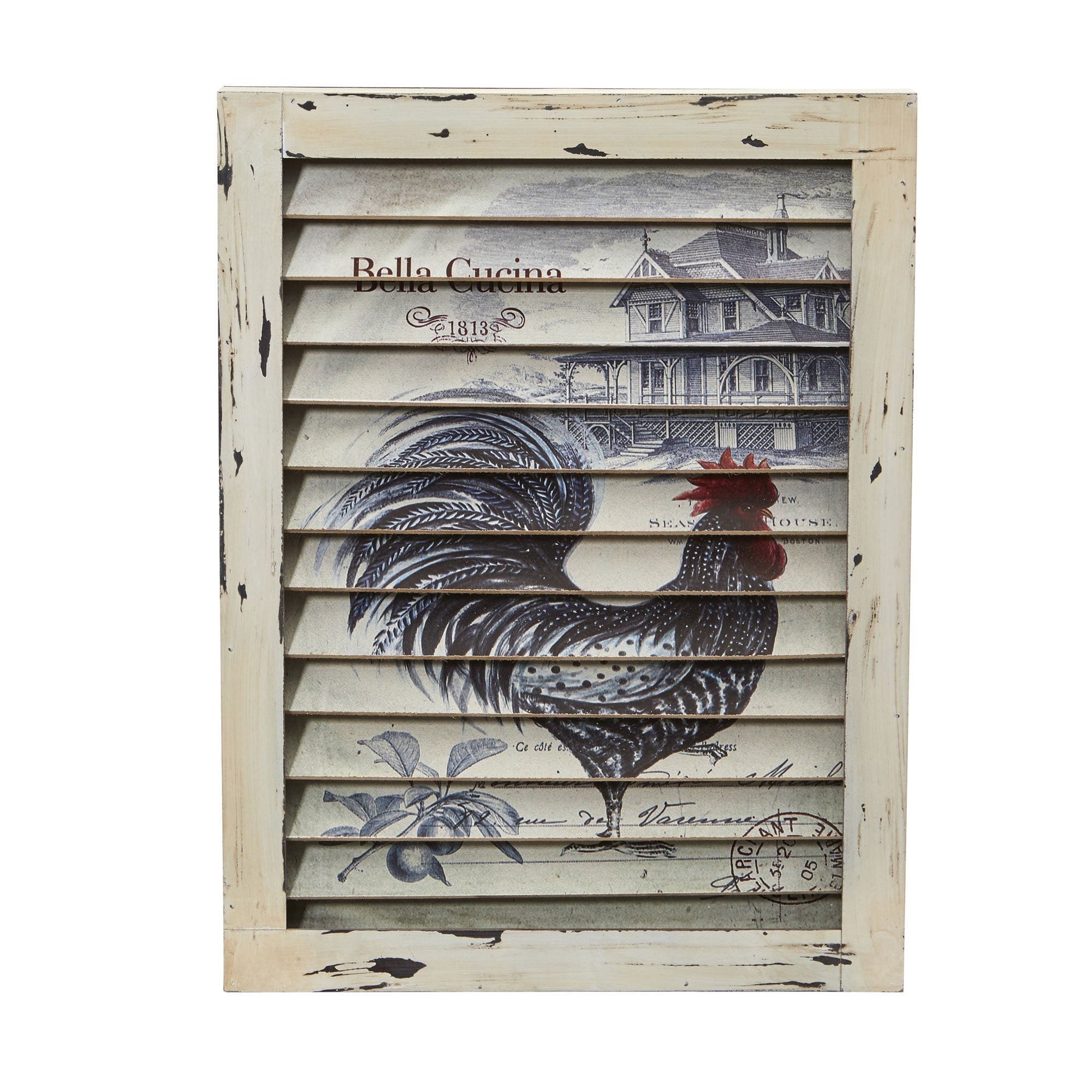 Rooster Window Shutter Wall Decor | Nearly Natural
