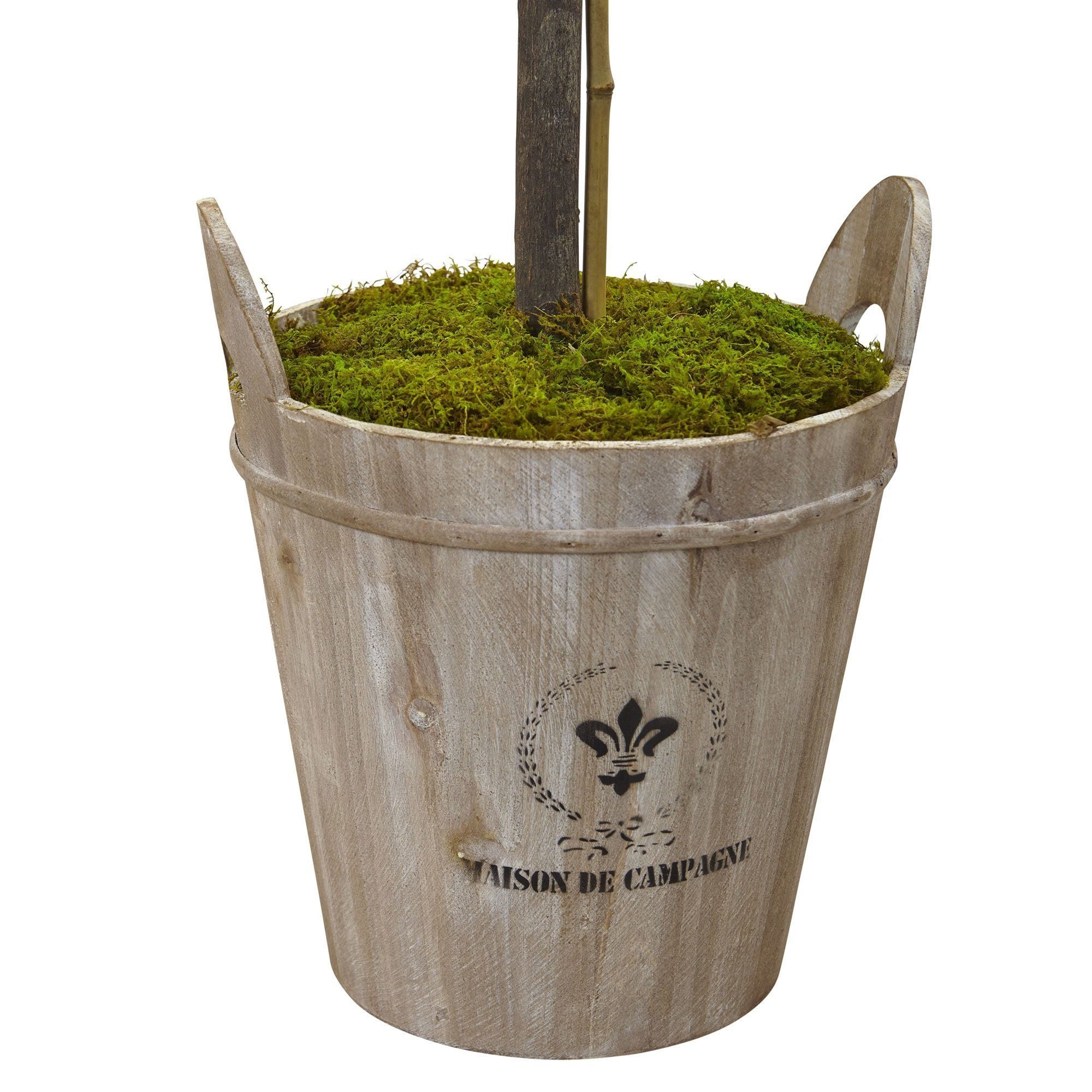 Rose Topiary with Farmhouse Planter | Nearly Natural