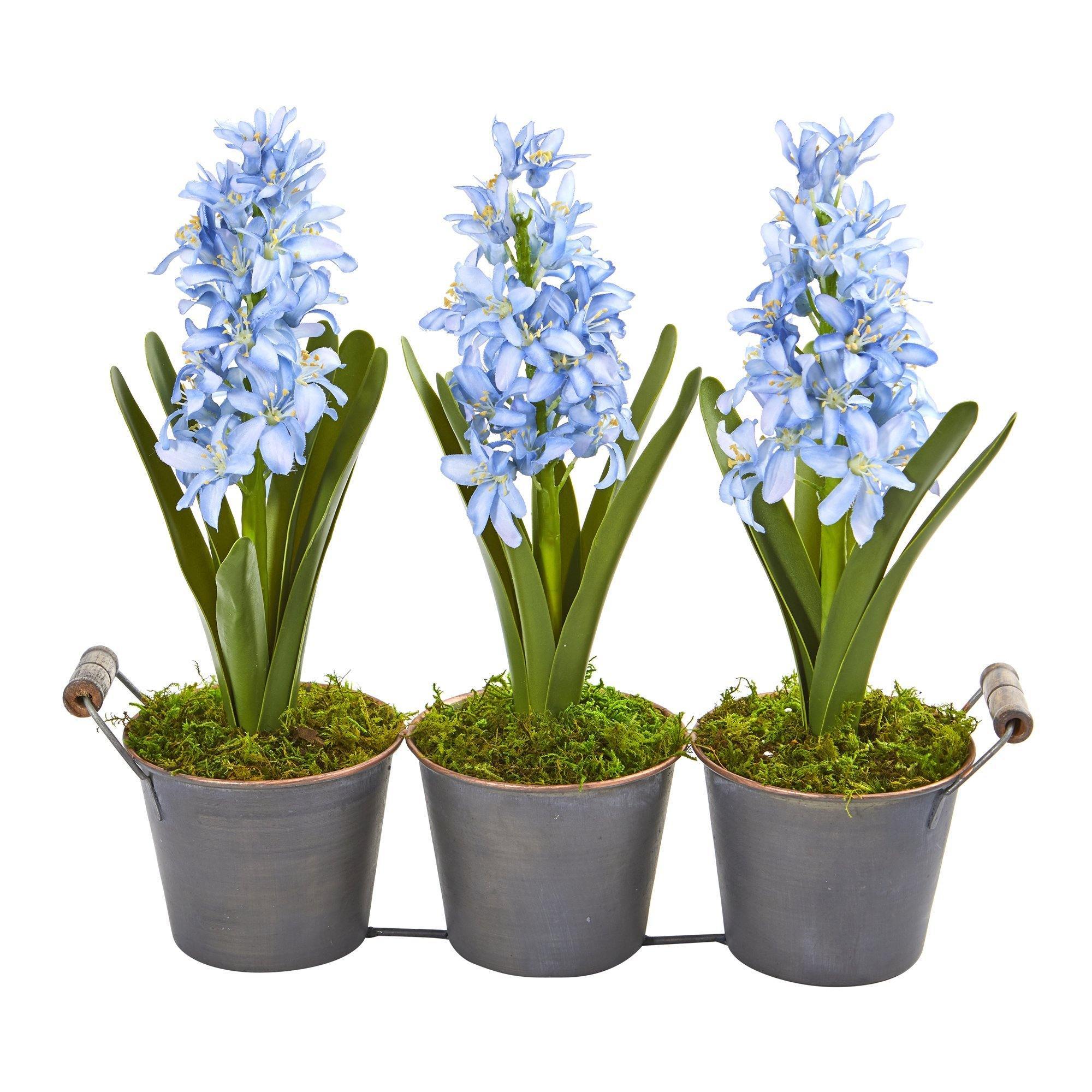 Triple Potted Hyacinth Artificial Plant | Nearly Natural