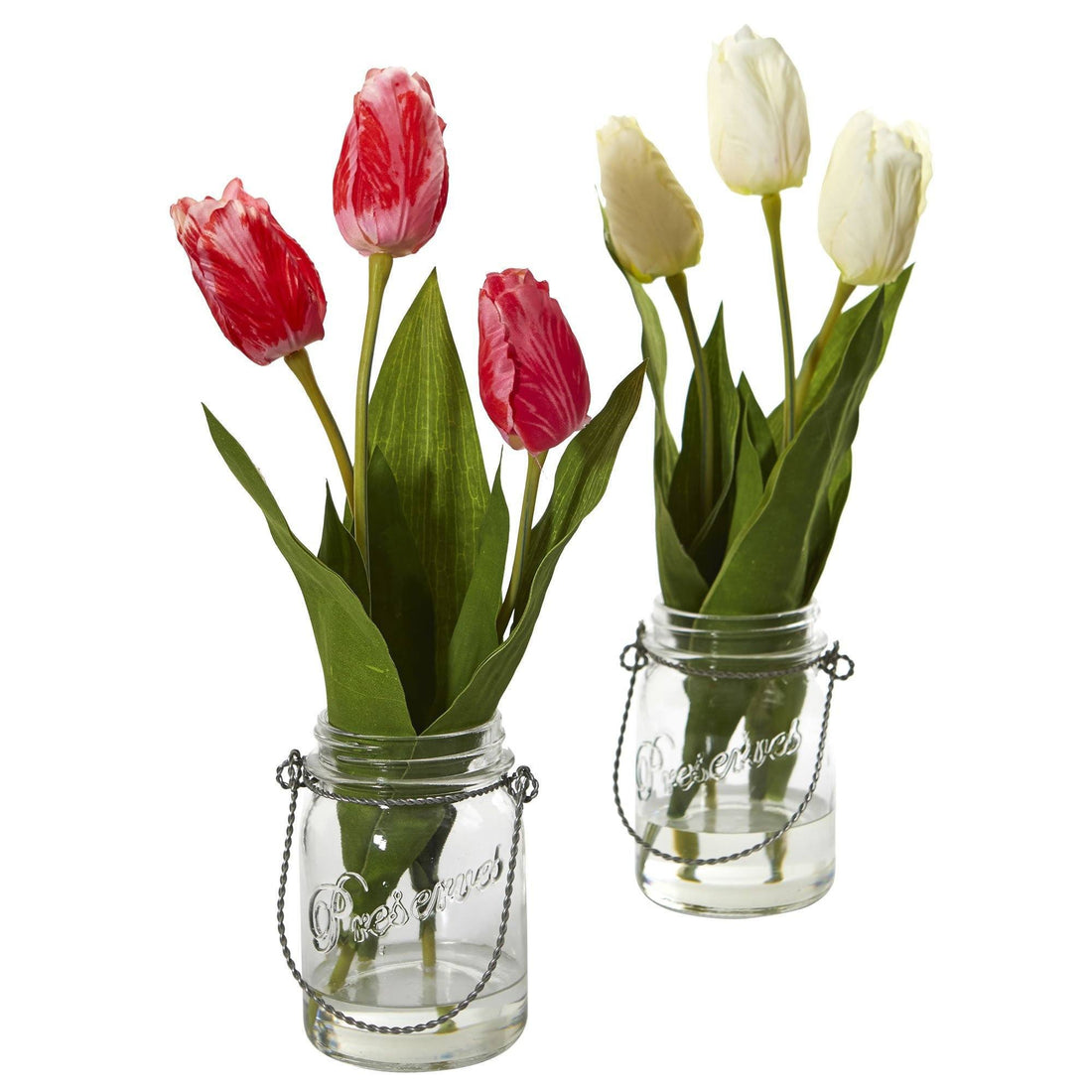 Tulip Artificial Arrangement in Jar (set of 2) | Nearly Natural